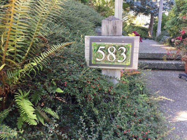 Vibrant Green House Number Among the Greenery of a Peaceful Garden ...