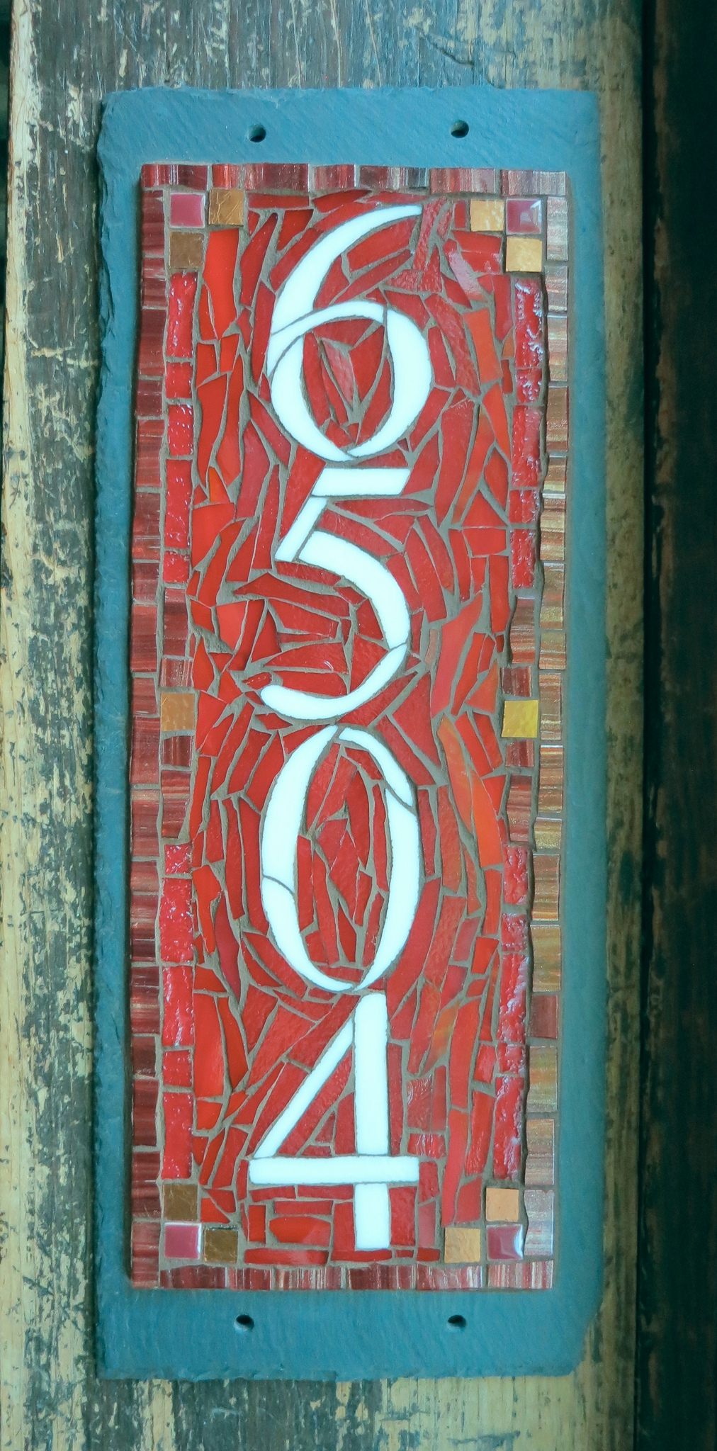 Vibrant Vertical House Number in Roycroft Red - Nutmeg Designs ...